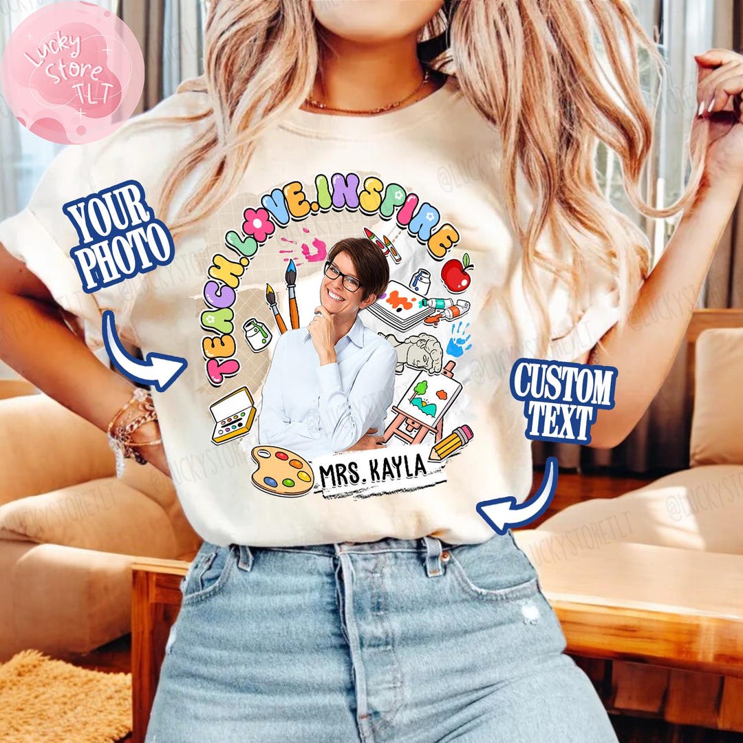 Personalized Subject Teacher With Photo Shirt, Funny Custom Teacher ...