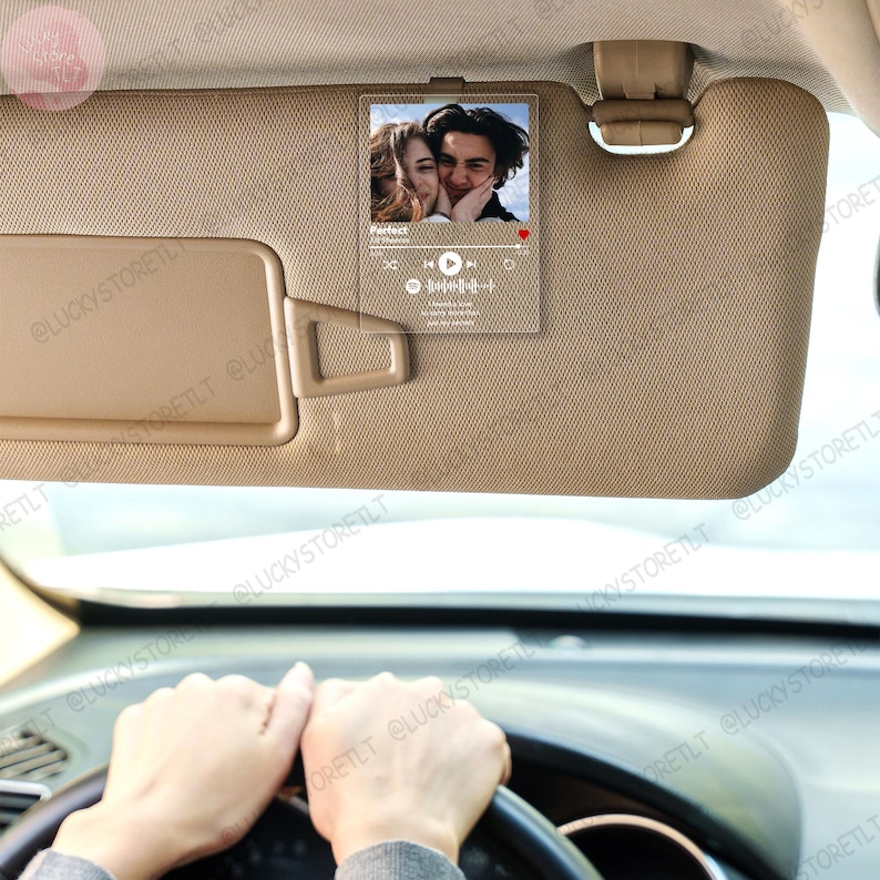 Personalized Spotify Car Visor Clip, Custom Anniversary Photo Song ...