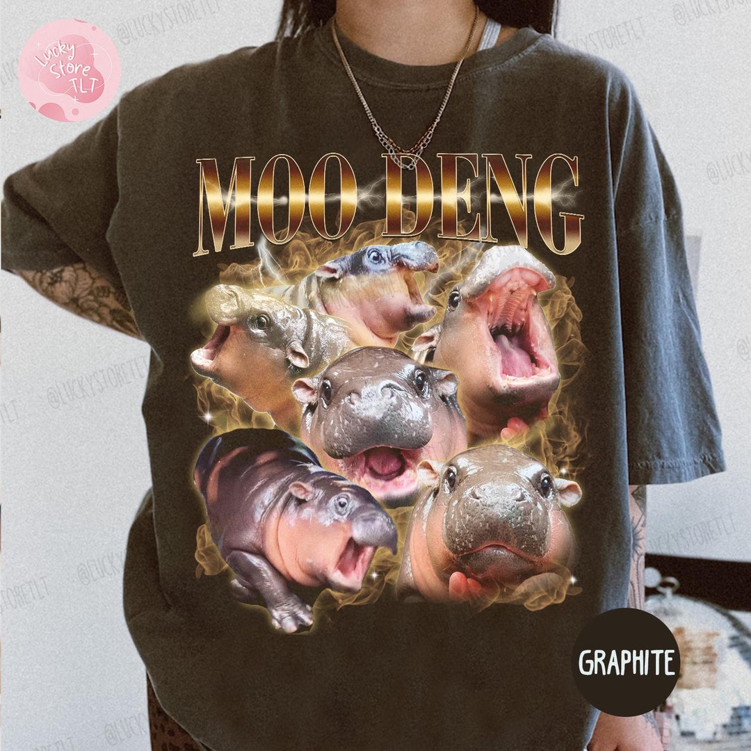 Comfort Colors Custom Moo Deng Bootleg Rap Shirt, Custom Moo Deng ...