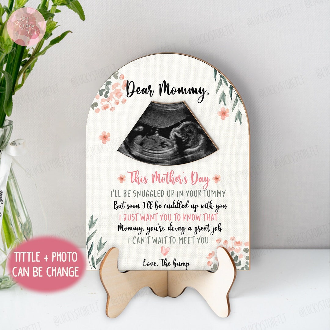 Custom Baby Ultrasound Photo Wooden Sign, Gift for Mom, First Mothers ...
