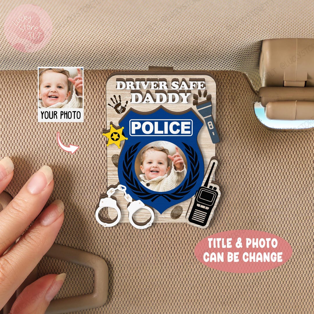 Personalized Drive Safe Daddy Police Officer Badge Car Visor Clip ...