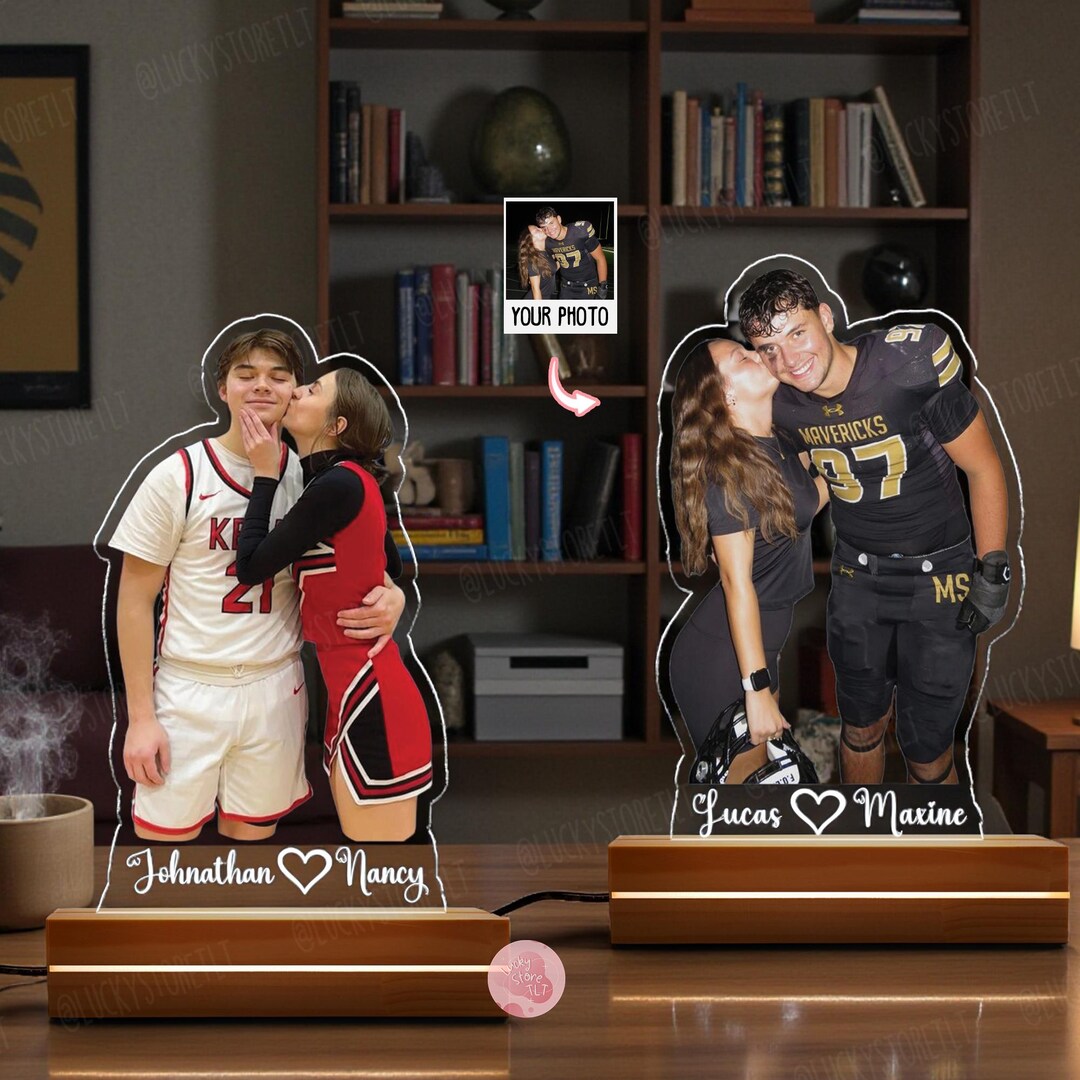 Personalized Athlete Boyfriend Photo Night Light, Custom Sports Couple ...