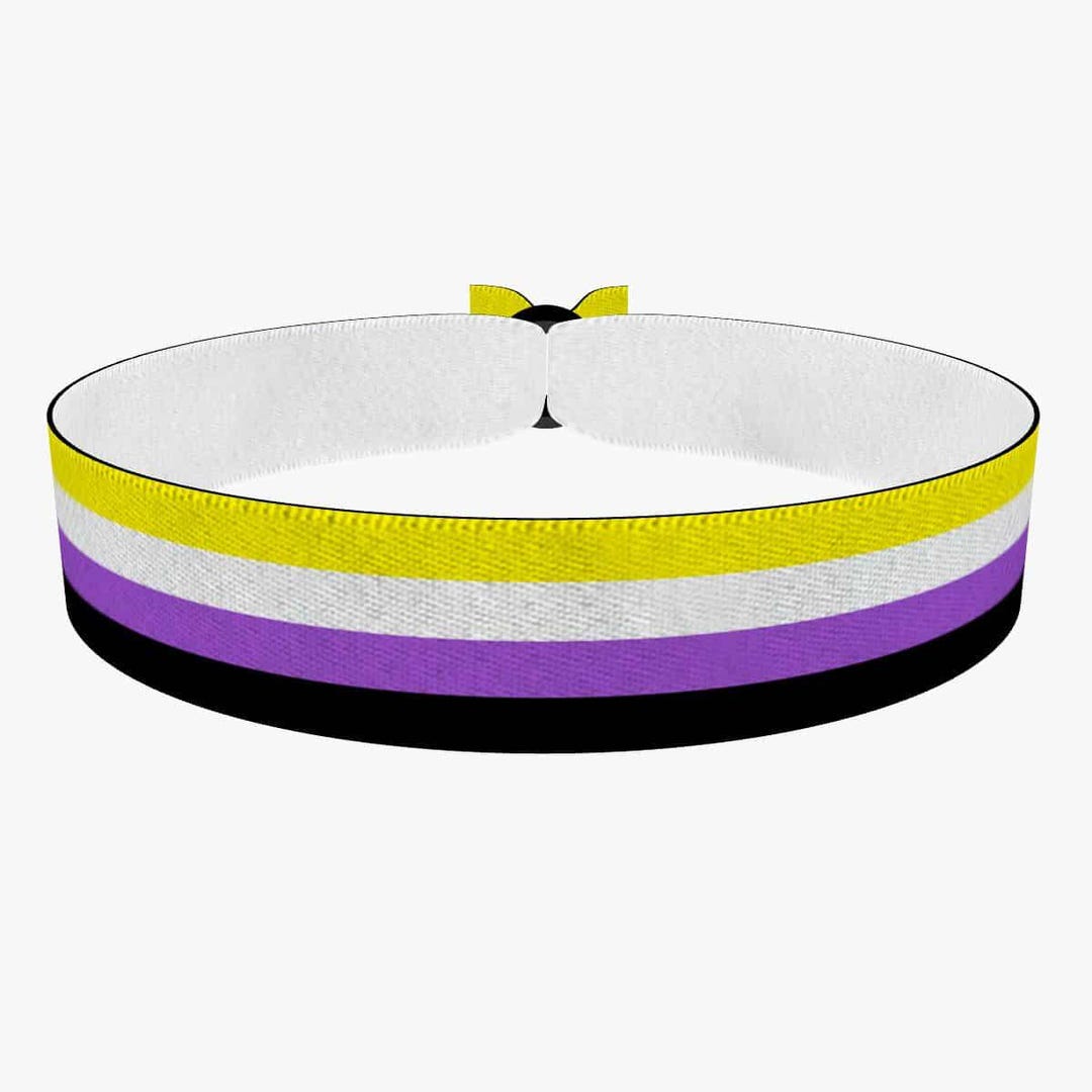 Non Binary - Flag Fabric Bracelet Non Binary Flag Satin Bracelet ...