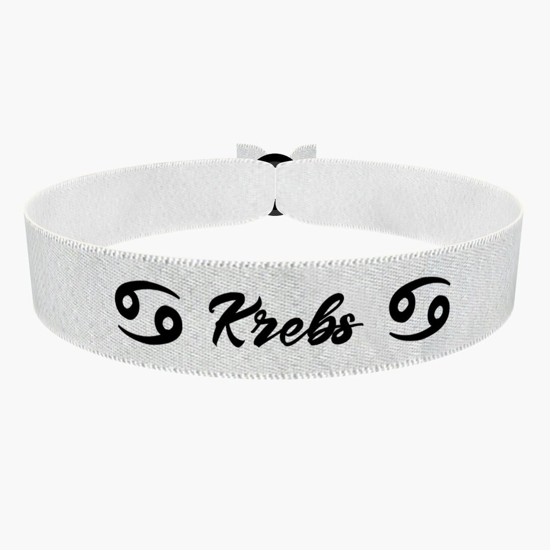 Cancer Zodiac Sign Text White Fabric Bracelet - Etsy