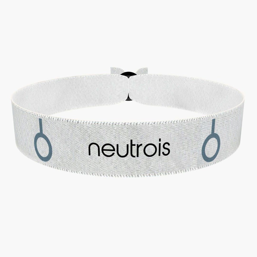 Neutrois Symbol Text White Fabric Bracelet – Unisex Bracelet for LGBTQ+ ...