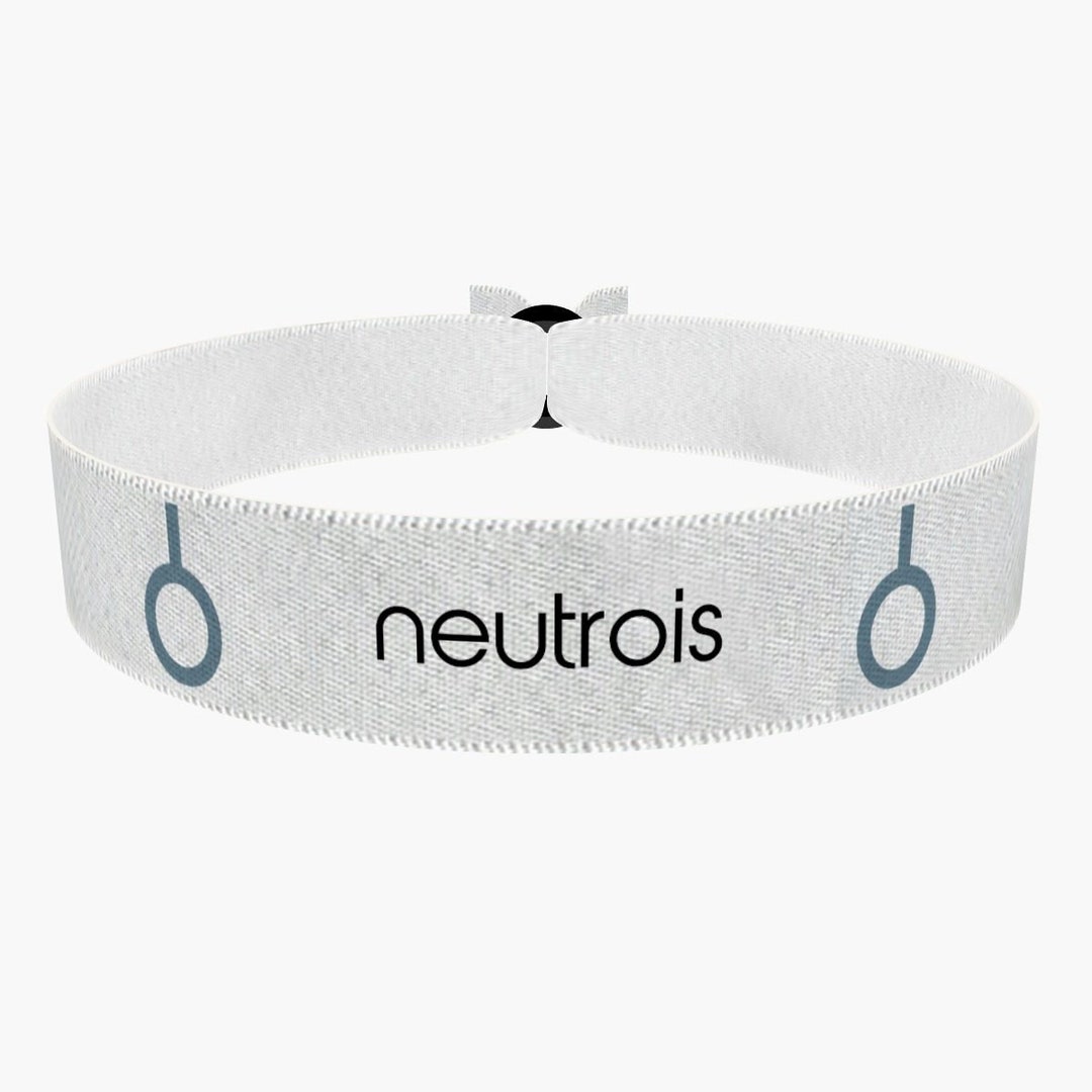 Neutrois Symbol Text White Fabric Bracelet - Etsy