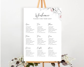 Linear Wedding Seating Chart for Modern Minimalist Wedding - Etsy