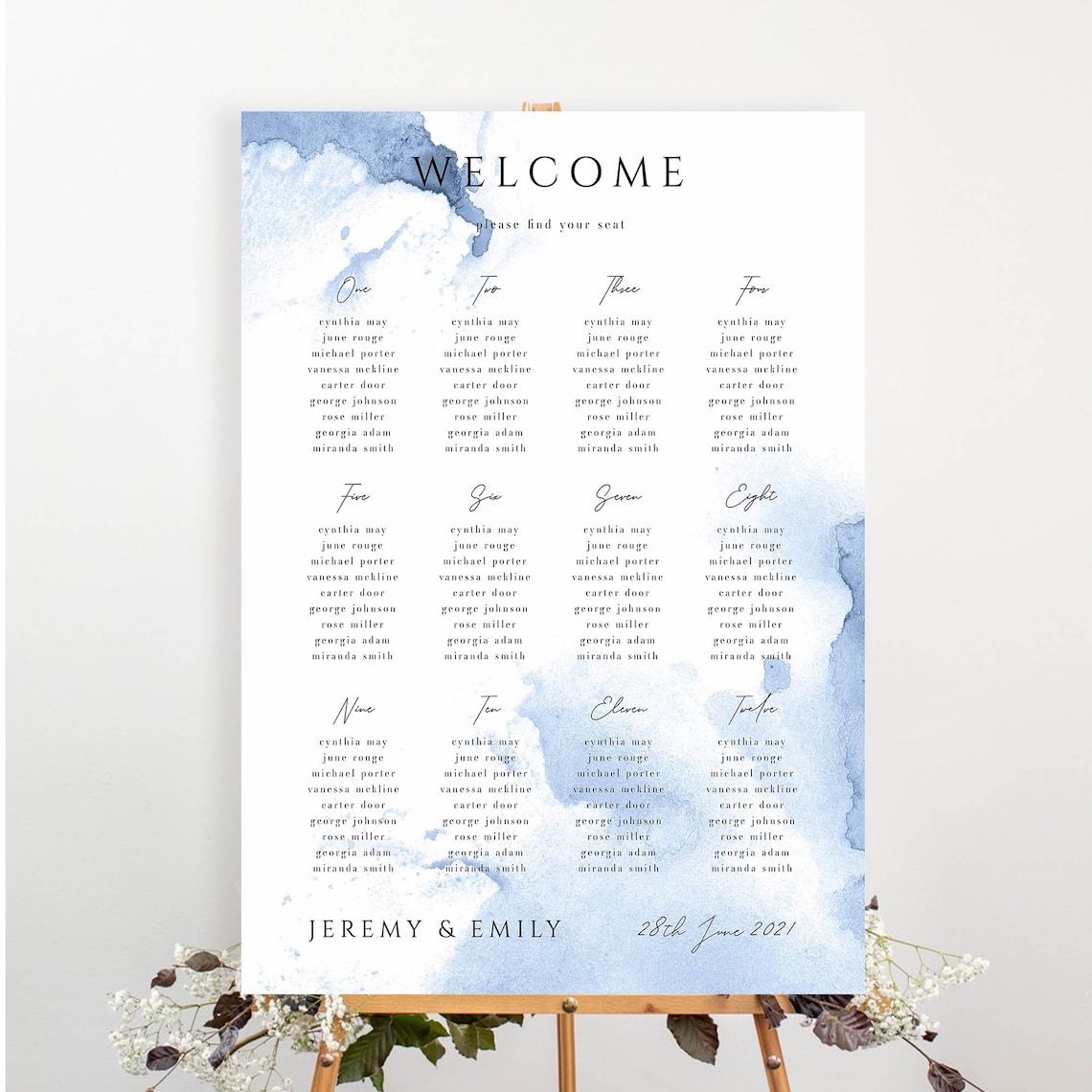 Ocean Wedding Seating Chart for Beach and Destination Wedding | Seating ...