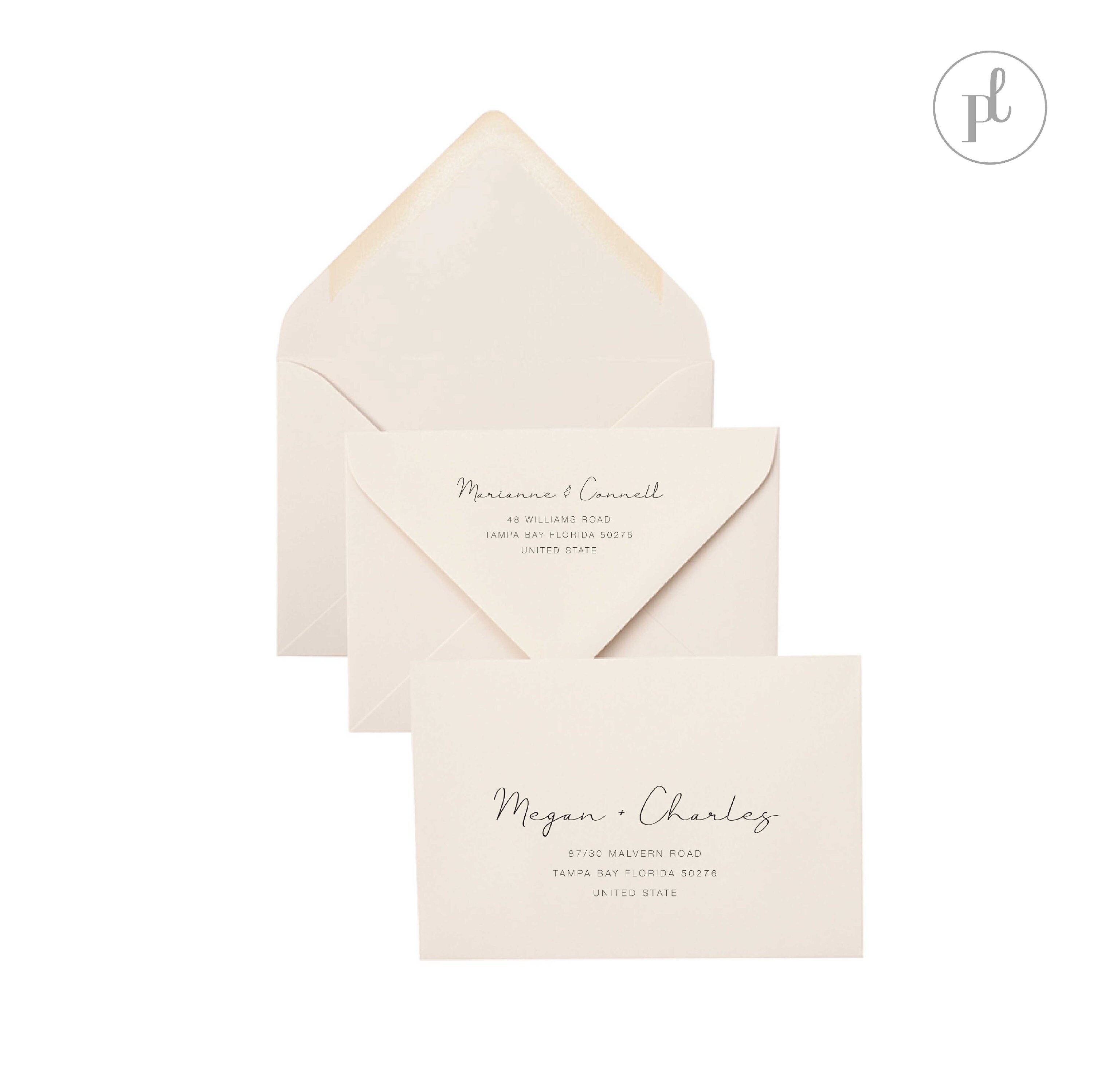 Printed Stacked Invitations | Wedding Invitations Set With Earthy Tone ...