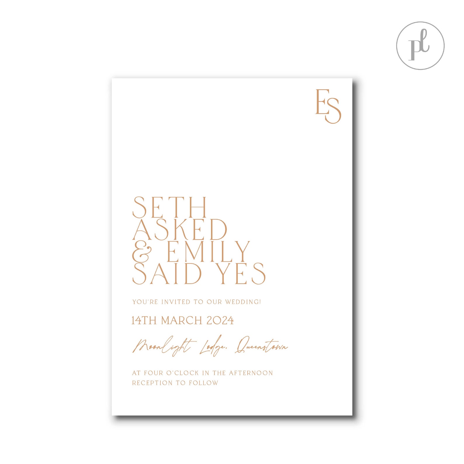Printed Stacked Invitations | Wedding Invitations Set With Earthy Tone ...