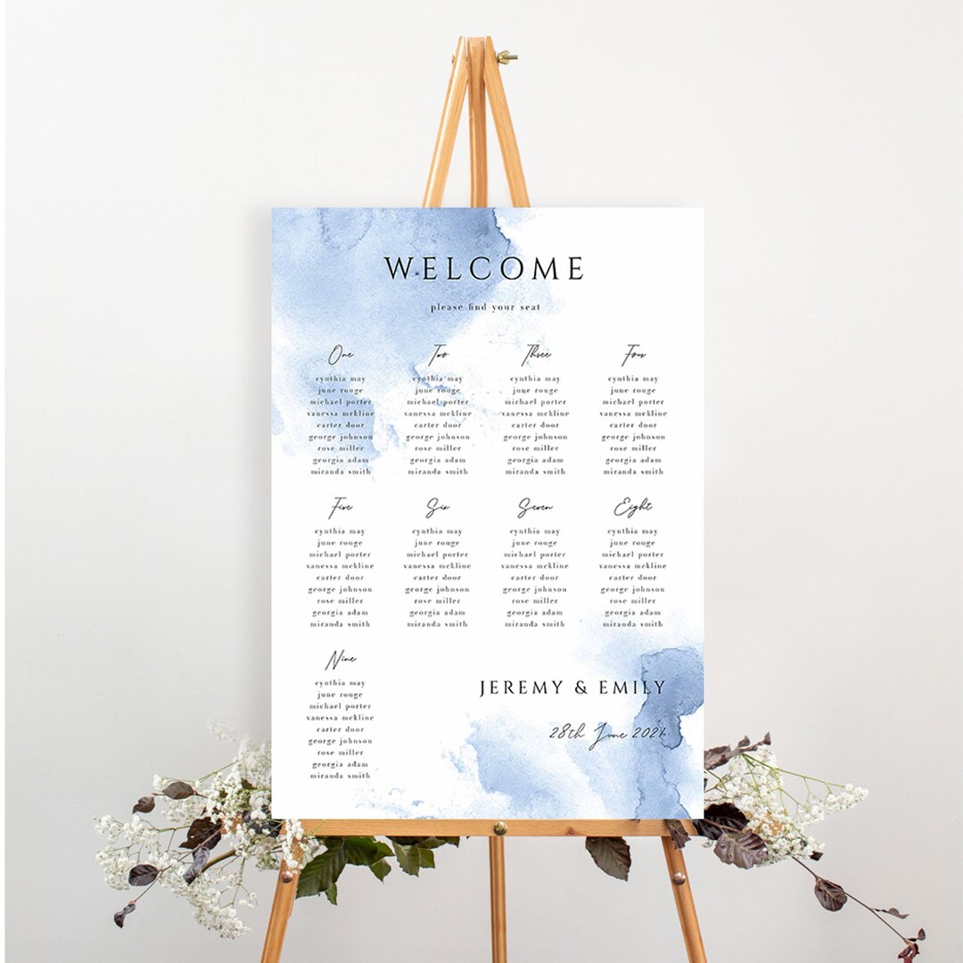 Ocean Wedding Seating Chart for Beach and Destination Wedding | Seating ...