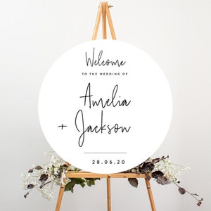 Linear Circle Wedding Welcome Sign | Wedding Signage | Modern Wedding ...