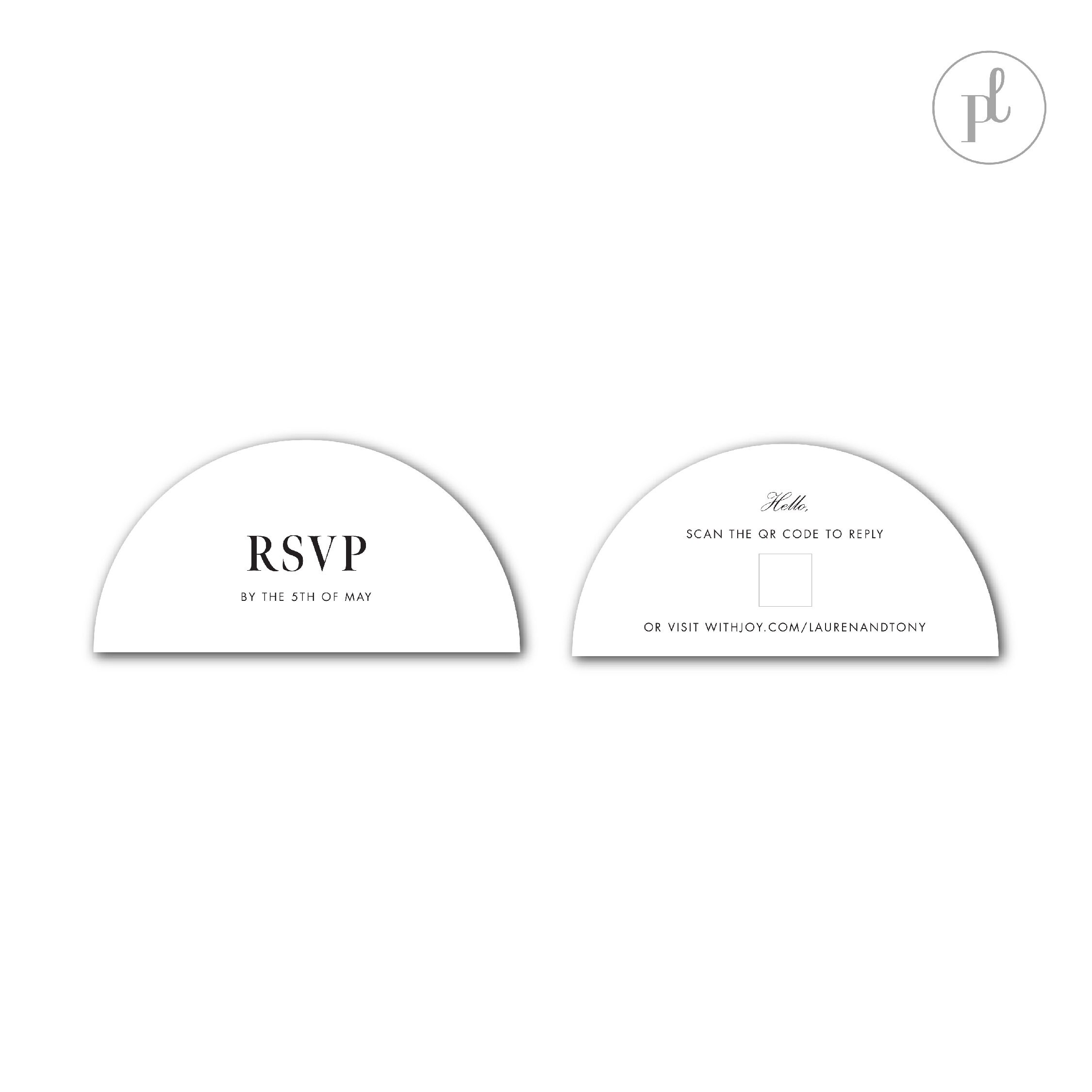 Printed Stacked Wedding Invitation Set With a Gold Clip for a Modern ...