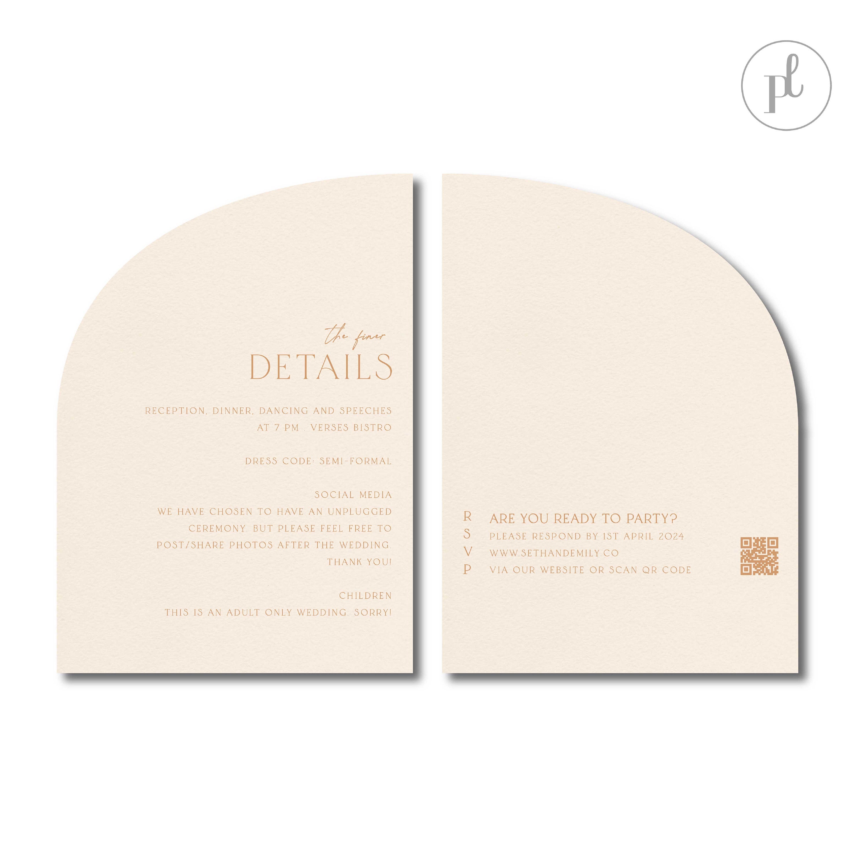 Printed Stacked Invitations | Wedding Invitations Set With Earthy Tone ...