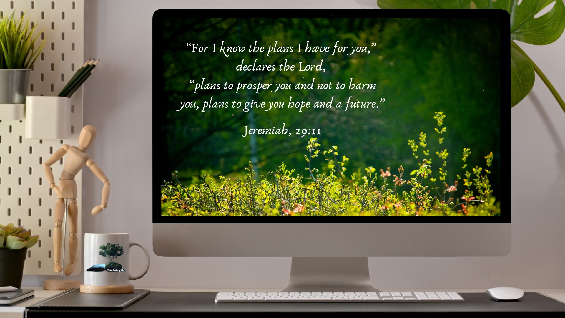 Jeremiah 29:11 Desktop Wallpaper - Inspirational Bible Verse Digital ...