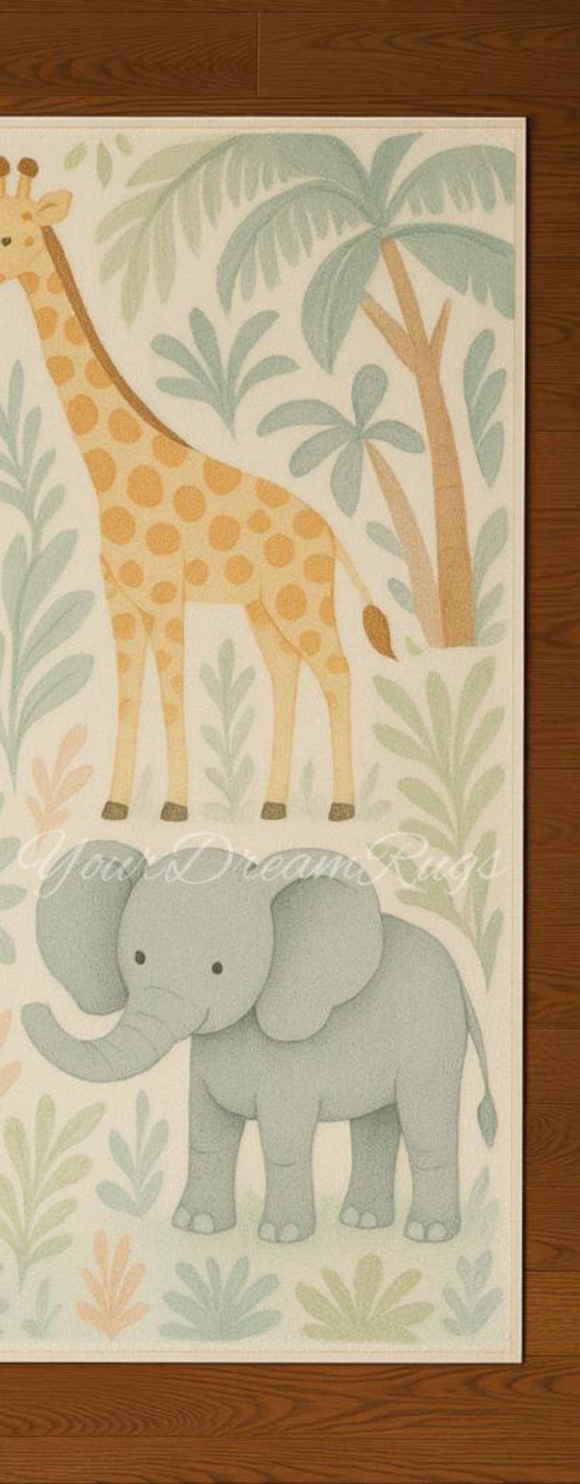 Safari Jungle Animal Kids Rug – Hand Tufted Soft Wool Playroom Rug With ...