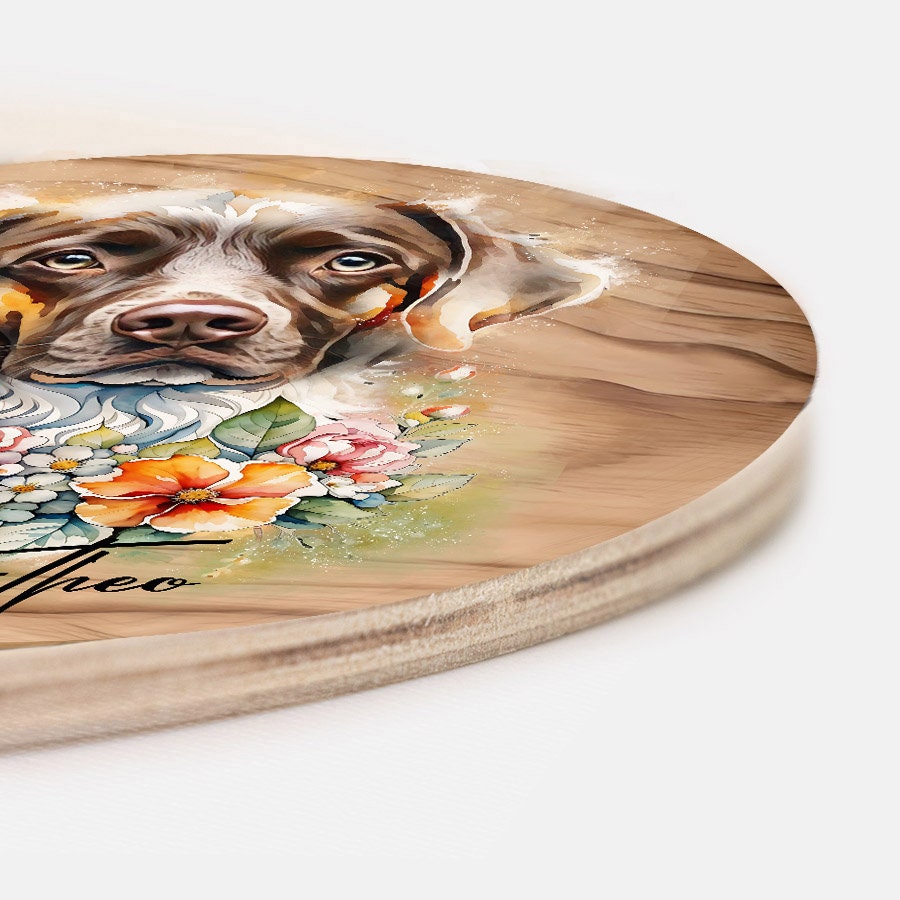 Personalized Pet Round Wooden Sign, Welcome Dog Door Hanger, Custom Dog ...