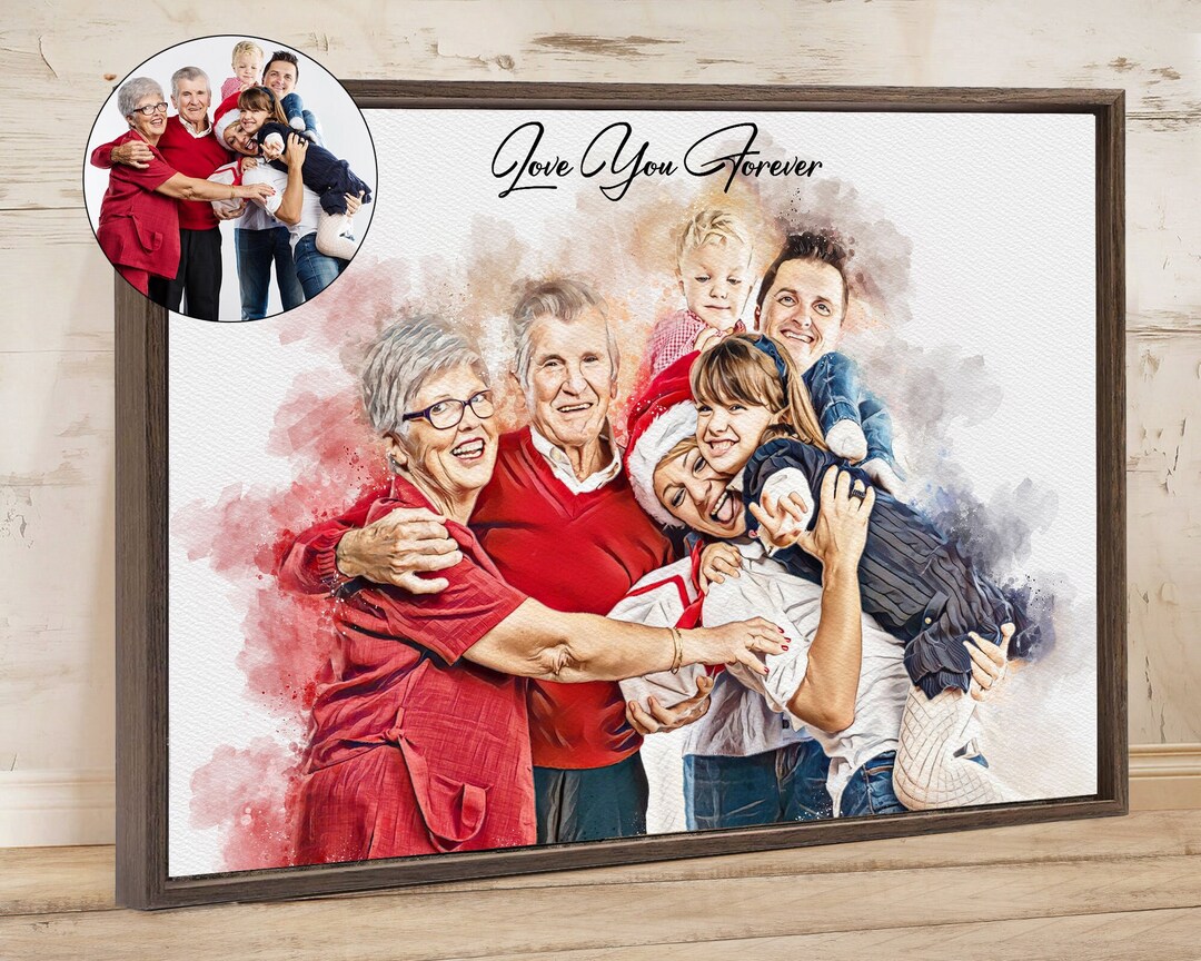 Custom Family Portrait | Portrait From Photo | Family Portrait Painting ...