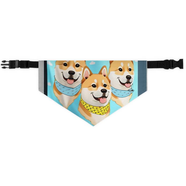 Colorful Shiba Inu Cartoon Pet Neck Bandana Cute and Fun Dog Bandana ...