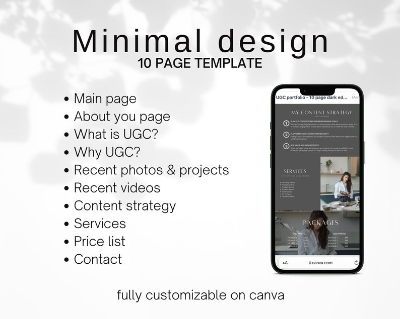 Editable UGC Portfolio Template Content Creator Resume UGC - Etsy