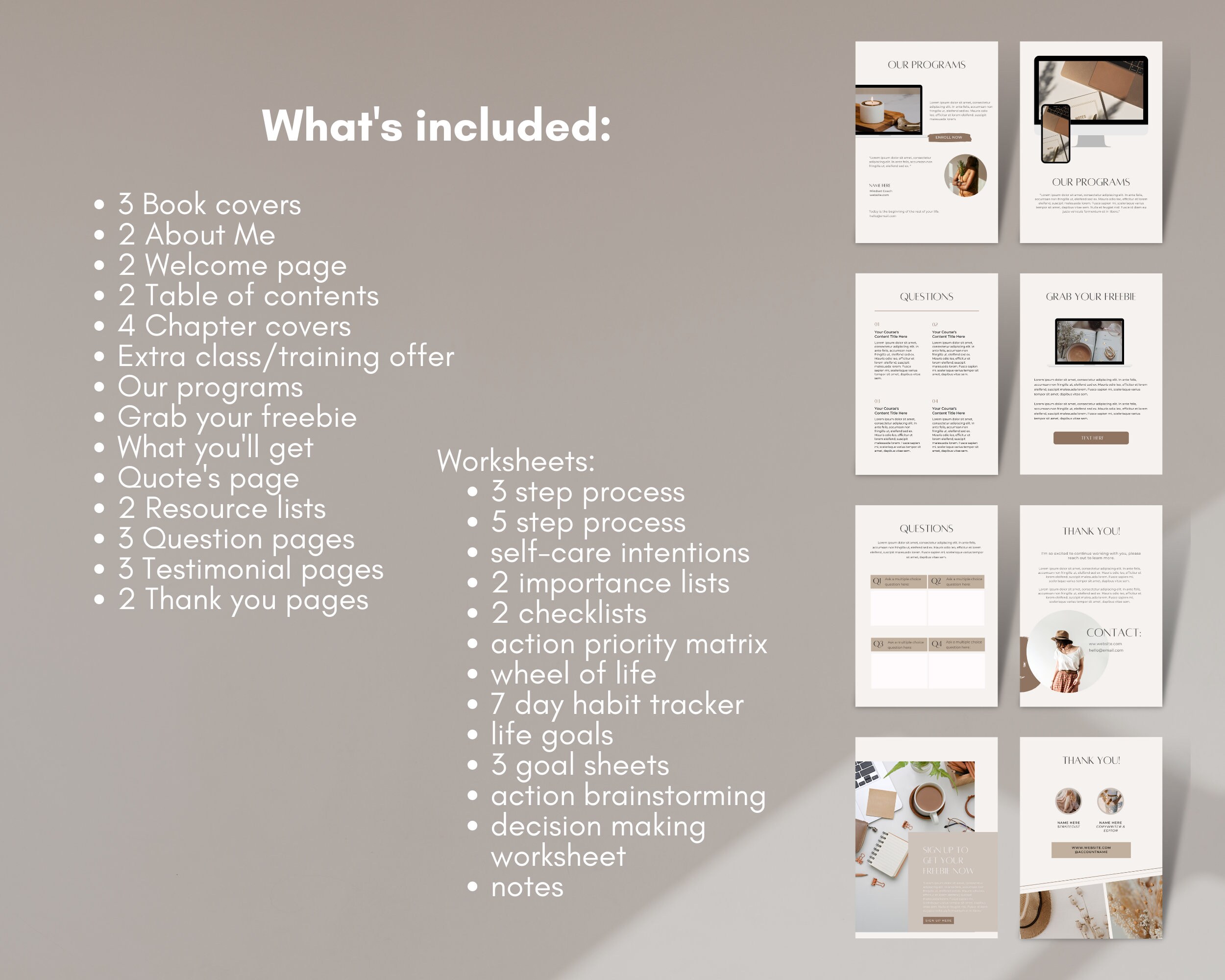 Editable Workbook Template Canva Coaching E-book Template Editable Lead ...