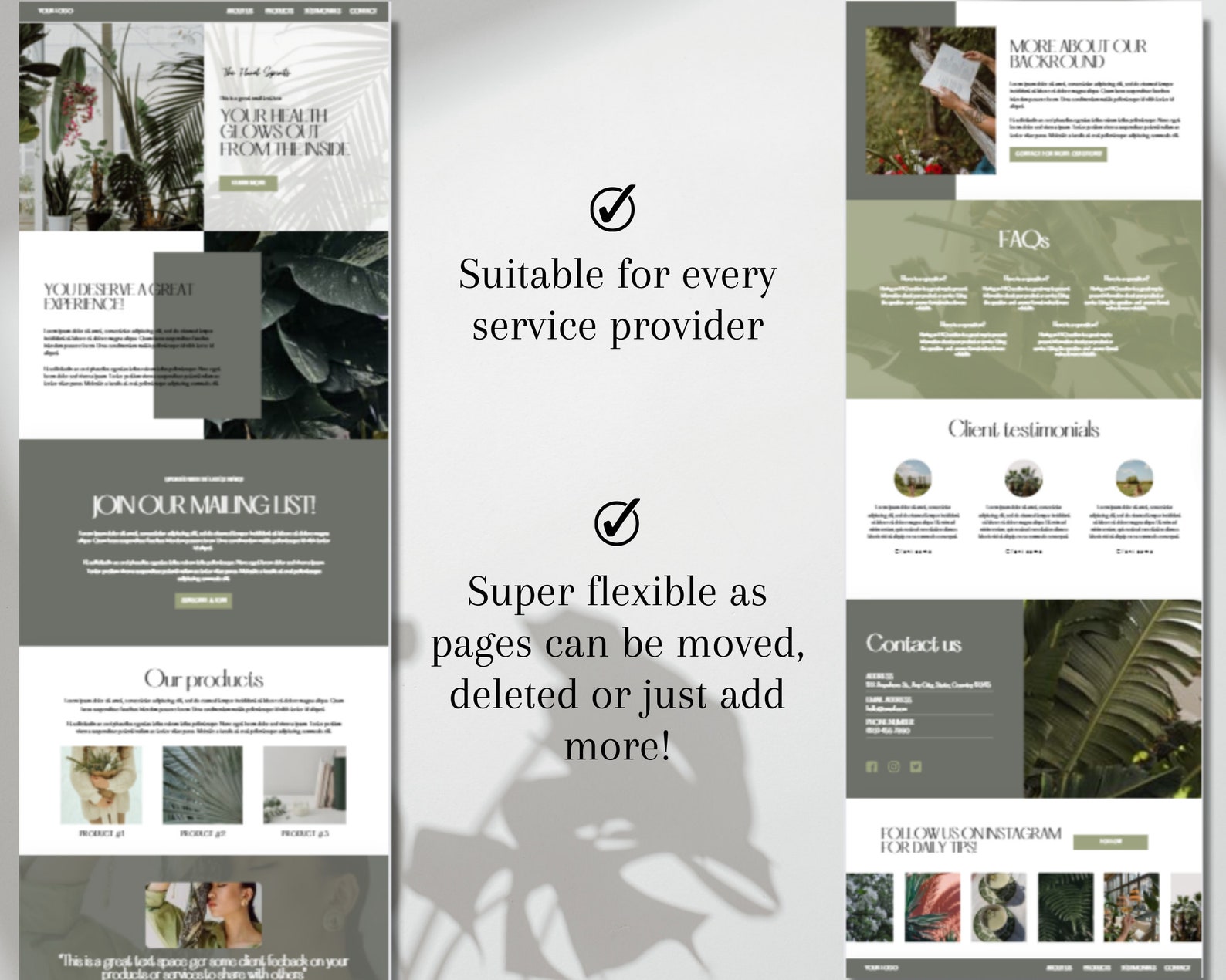 Floral Shop Website Template Tropical Website Business Template Canva ...