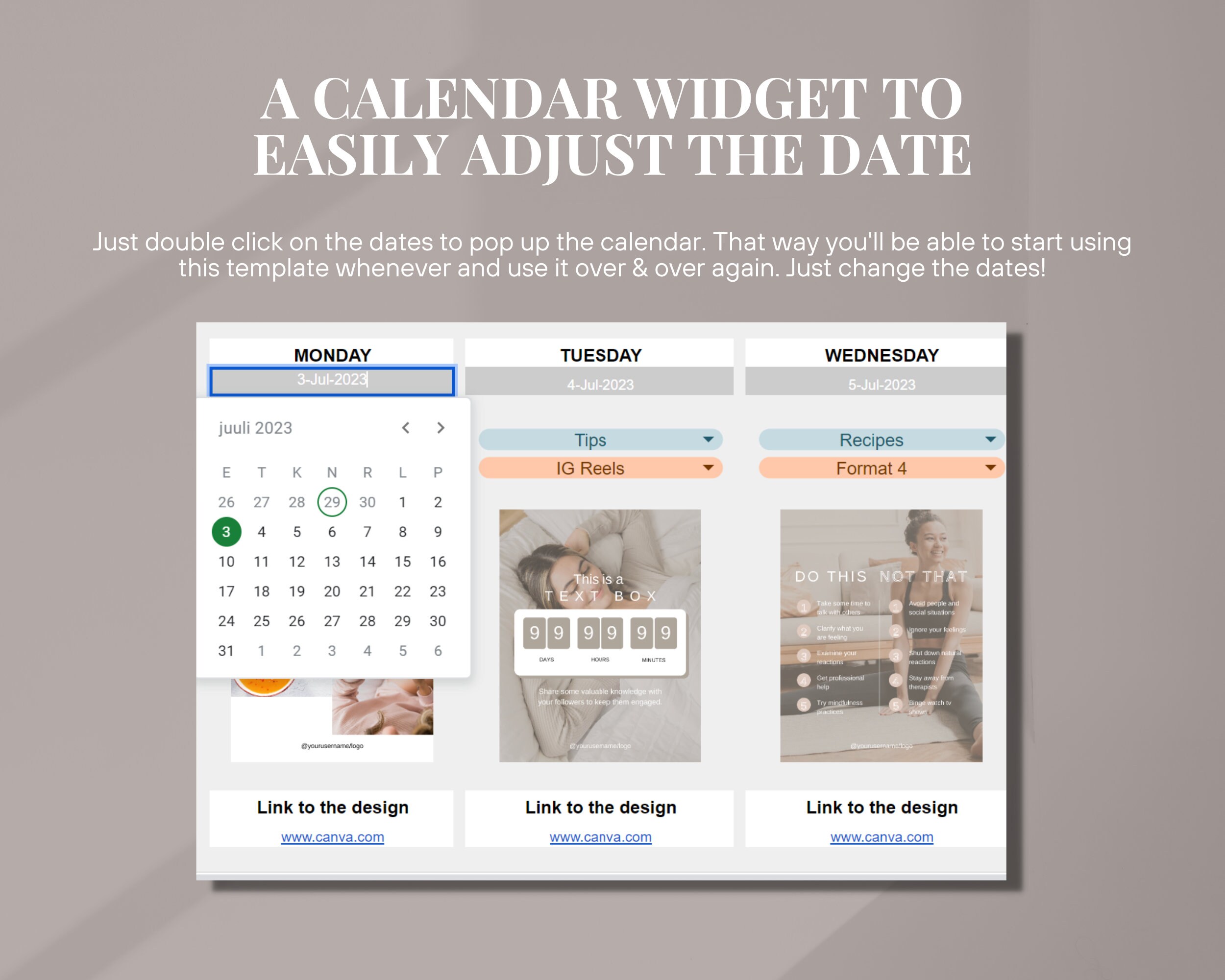 Social Media Content Planner Content Calendar Google Sheets Instagram ...