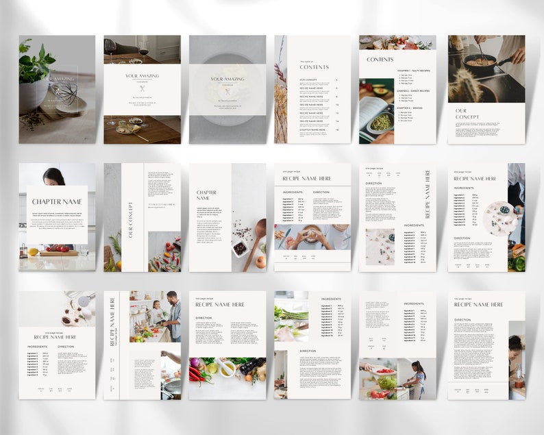 Editable Recipe E Book Template Digital Editable Cookbook - Etsy