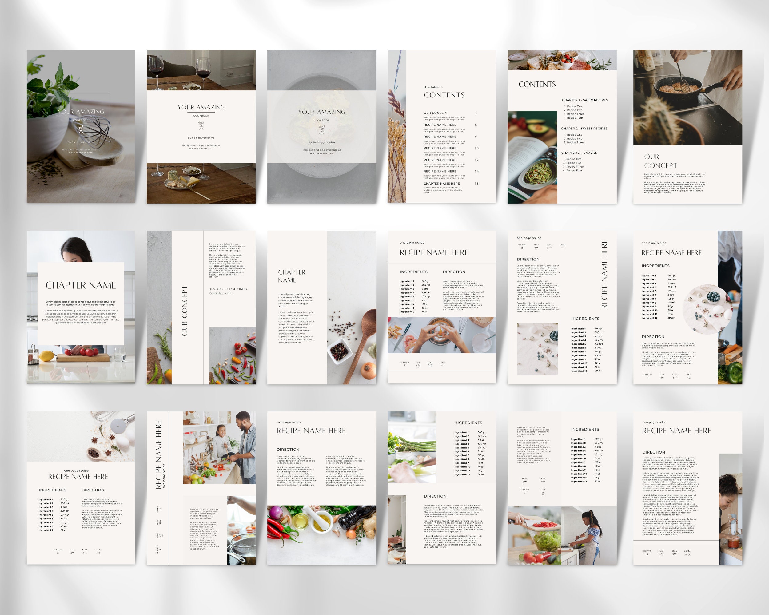 Editable Recipe E Book Template Digital Editable Cookbook Template ...