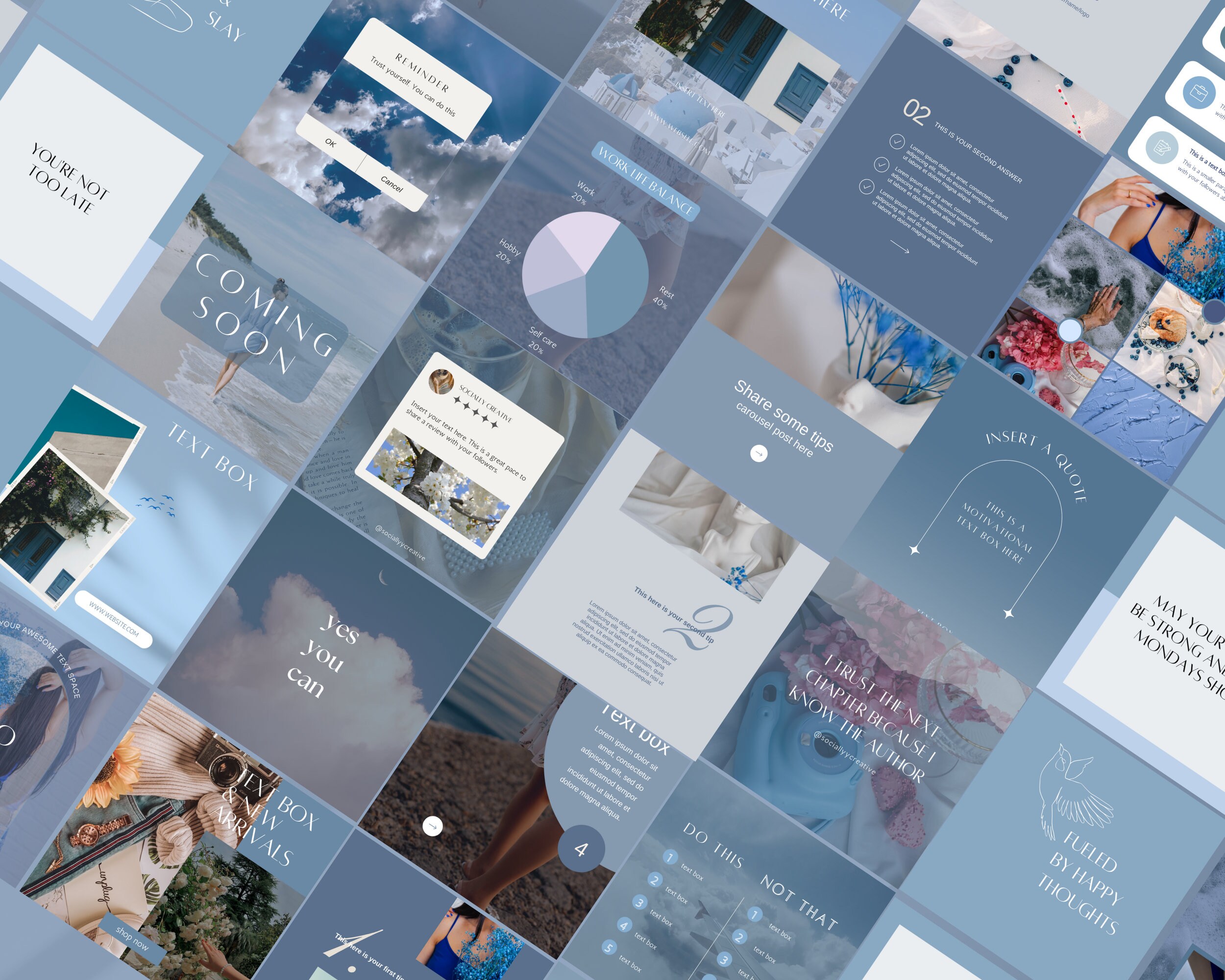 450 Blue Social Media Templates Blue Instagram Canva - Etsy