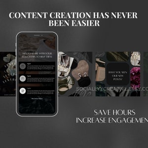 Black Instagram Templates Social Media Growth Dark Instagram Engagement ...