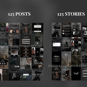 Black Instagram Templates Social Media Growth Dark Instagram Engagement ...