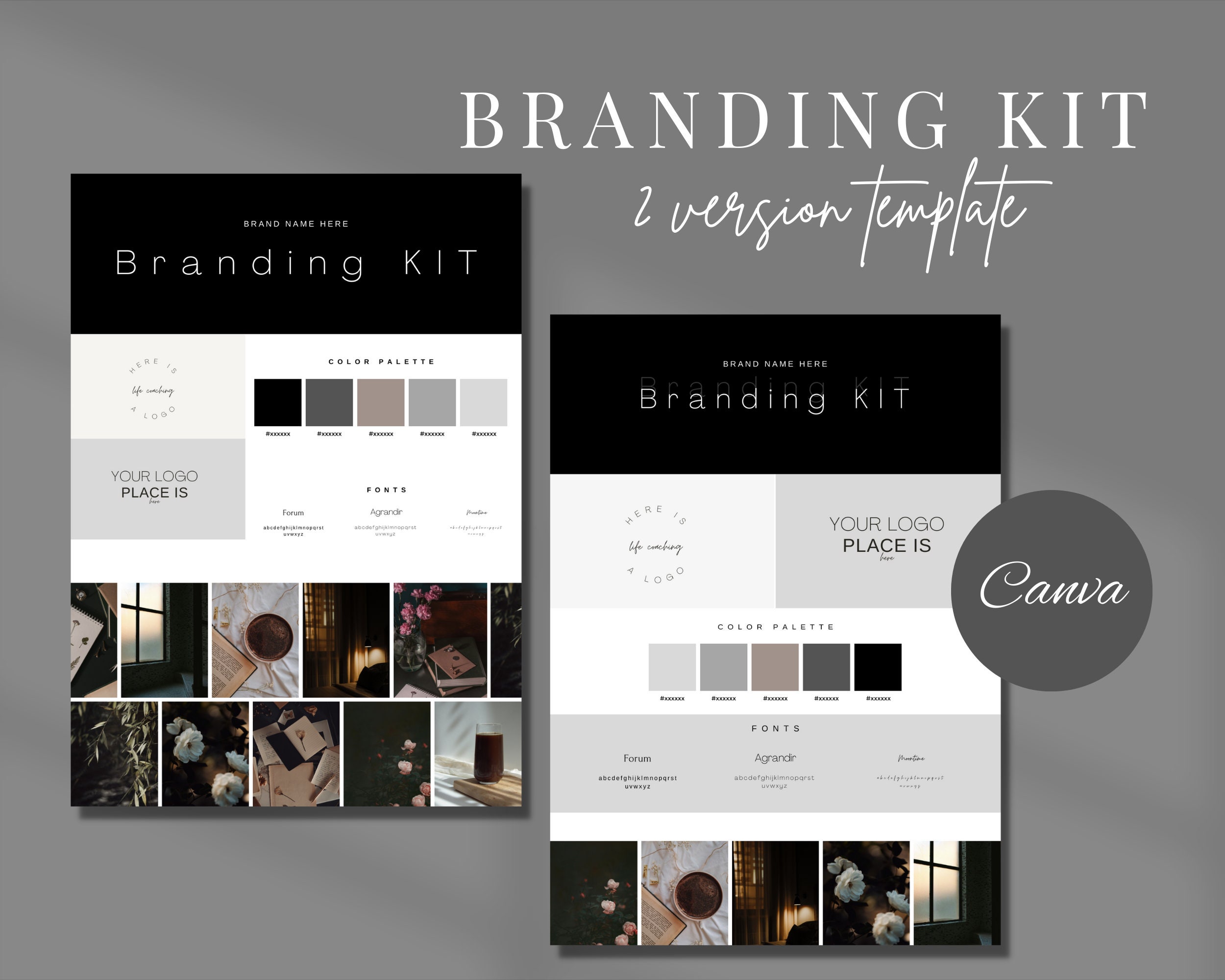 Brand Kit Template Black Brand Board Template Pre-made Branding Kit ...