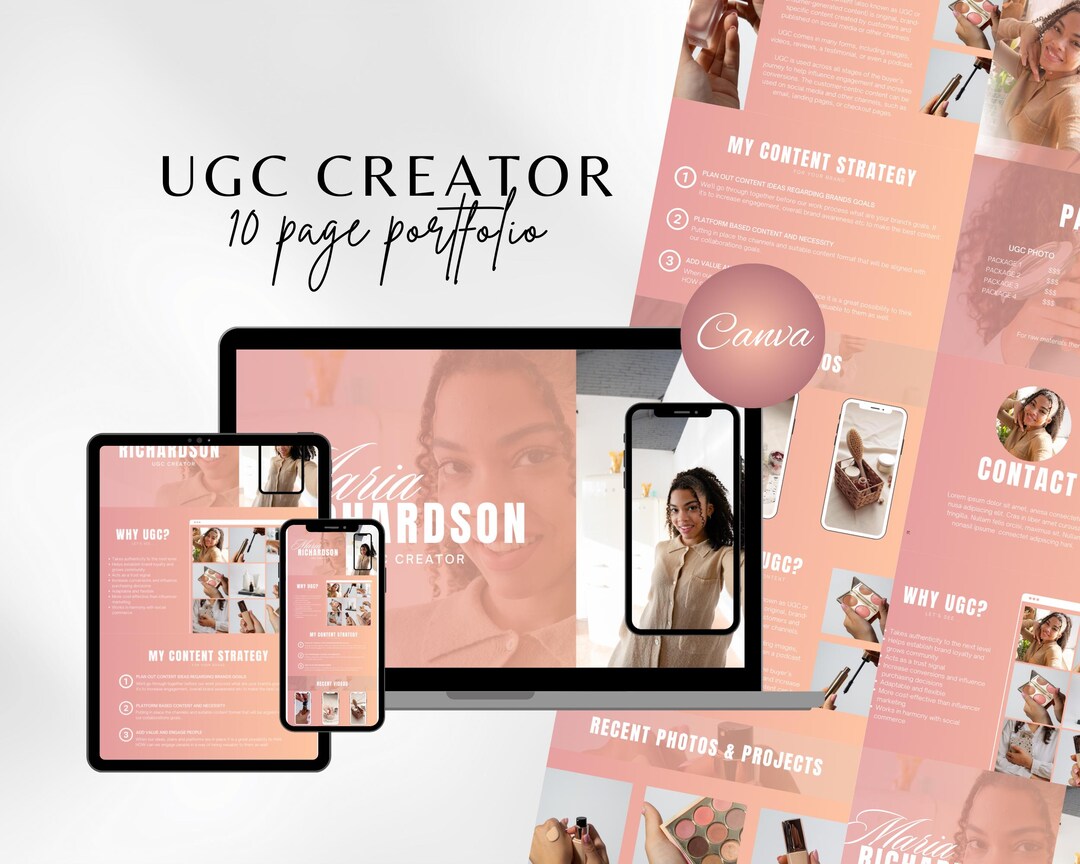 UGC Portfolio Template Canva UGC Website Template UGC Media Kit Content ...
