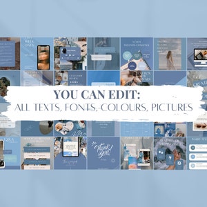 120 Blue Instagram Templates | Blue Social Media Canva Templates ...