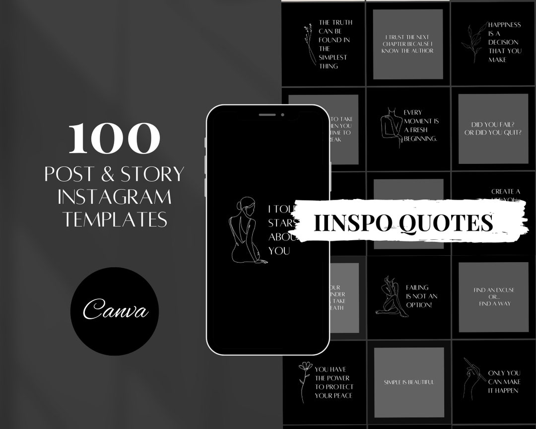 Dark Instagram Quote Templates| Editable Quote Templates| Motivational ...