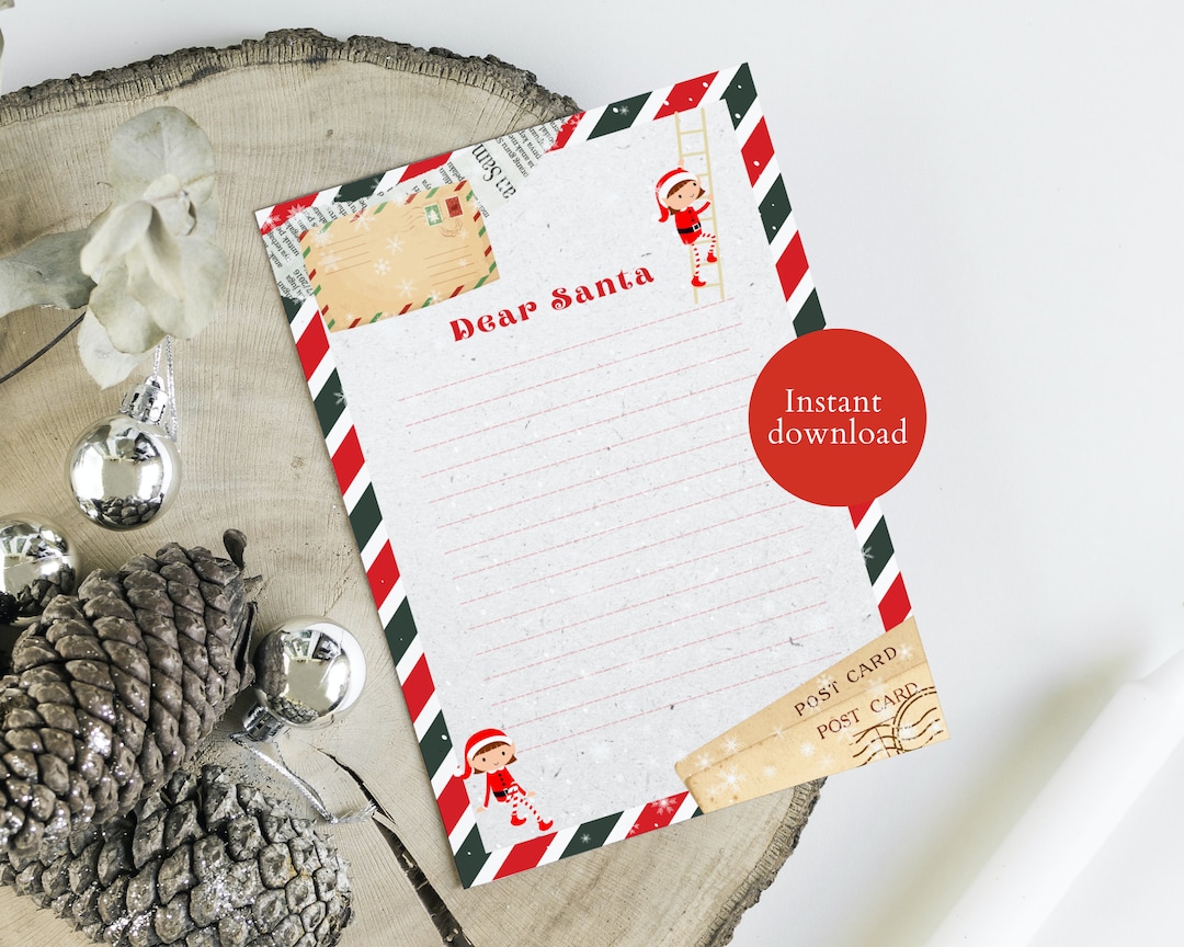 Printable Christmas Letter to Santa Printable Wish List Christmas ...