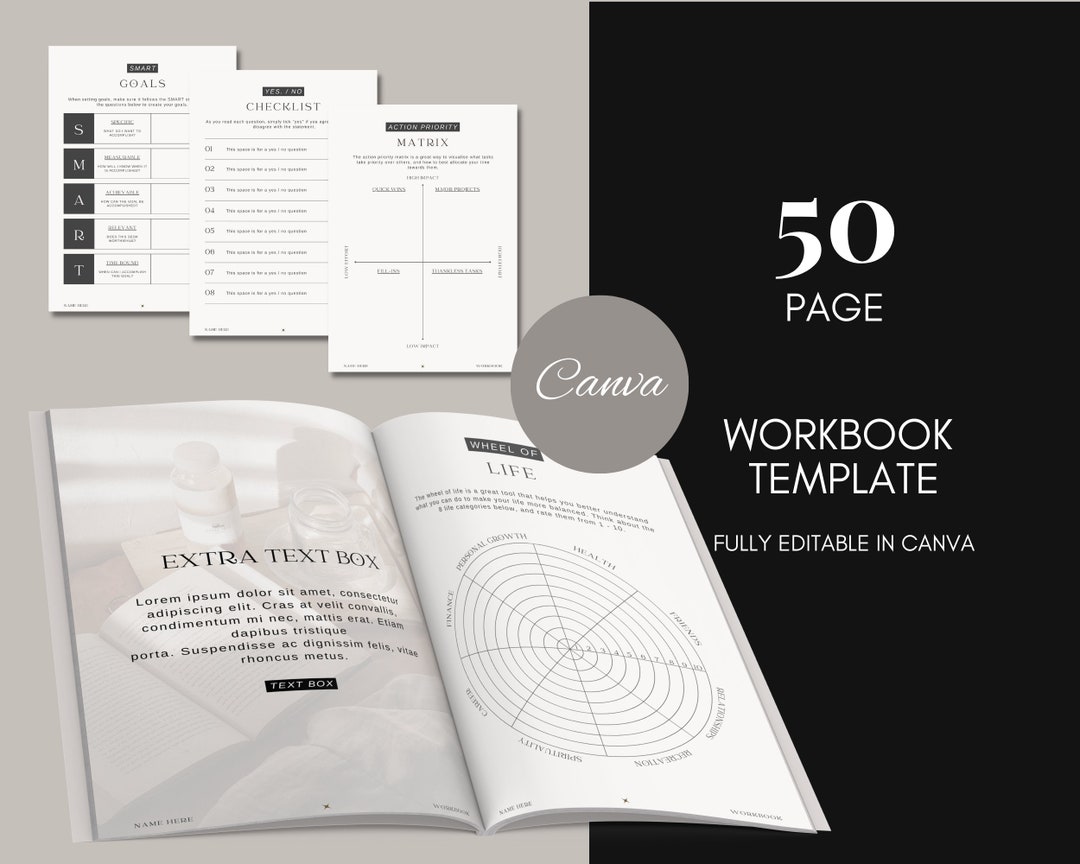 Editable Workbook Template Canva Coaching E-book Template Editable Lead ...
