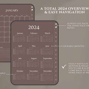 2024 Dated Digital Planner| Monthly Weekly Planner| Hyperlinked iPad ...