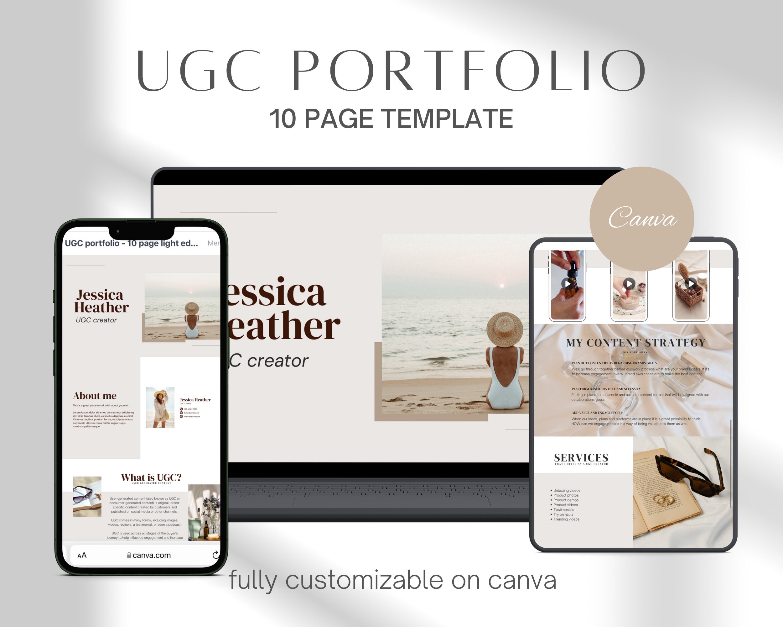 10 Page UGC Portfolio Editable Template UGC Content Creator Resume UGC ...