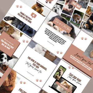 Pet Instagram Templates Brown Dog Social Media Dog Salon Instagram Dog ...