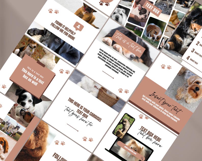 Pet Instagram Templates Brown Dog Social Media Dog Salon Instagram Dog ...