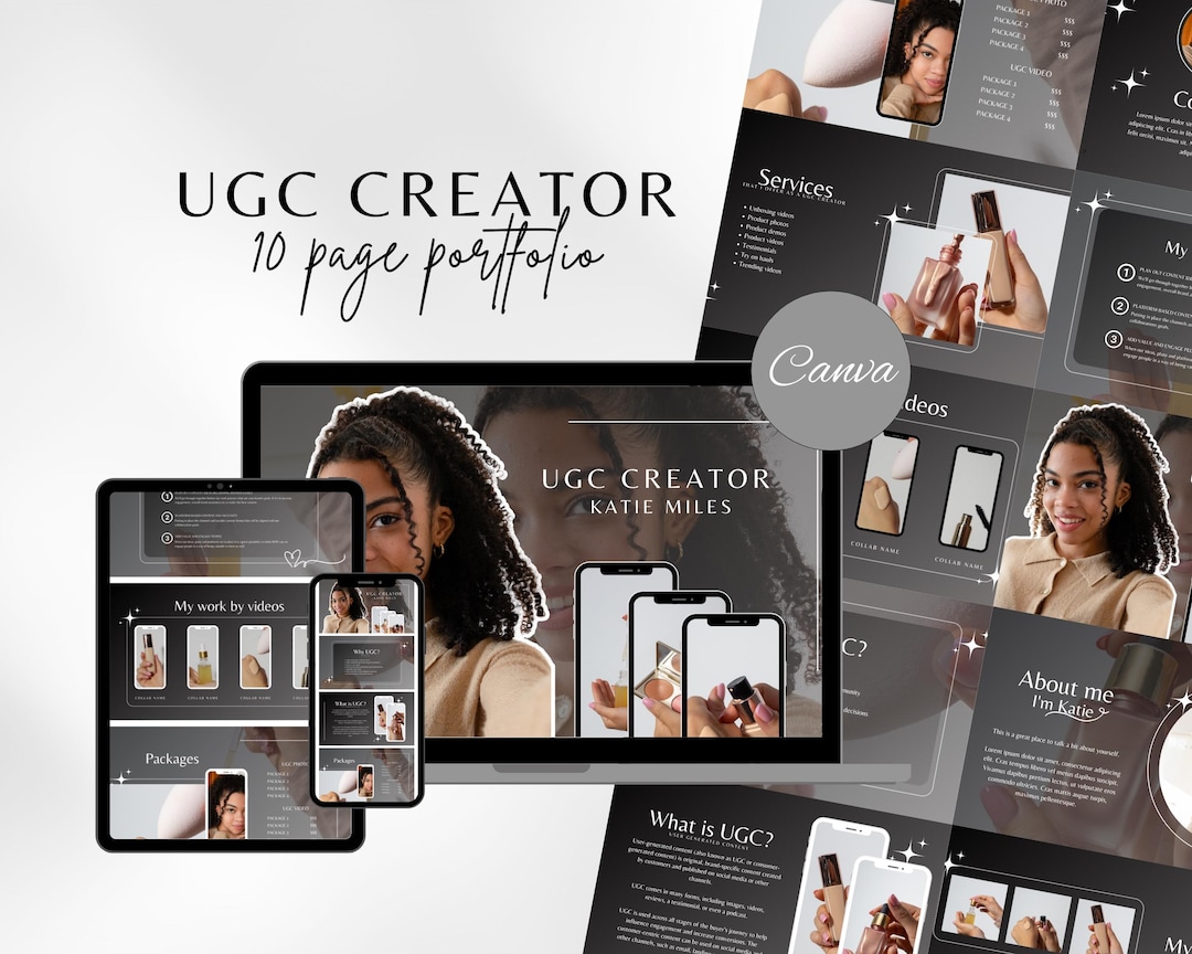 Beauty UGC Portfolio Template Canva UGC Beauty Website Template UGC ...