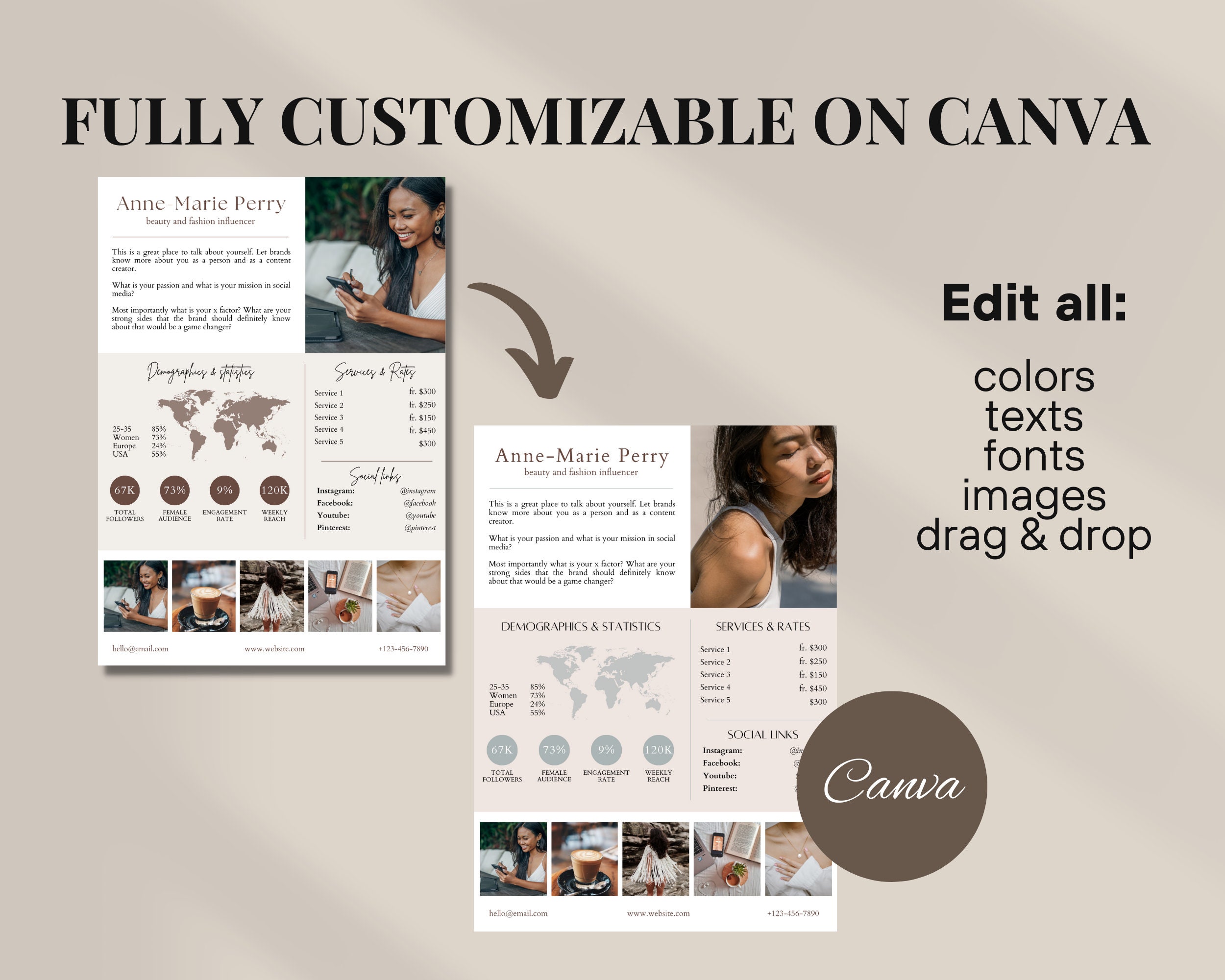 Editable Media Kit Template| Media Kit| UGC Portfolio| Social Resume ...