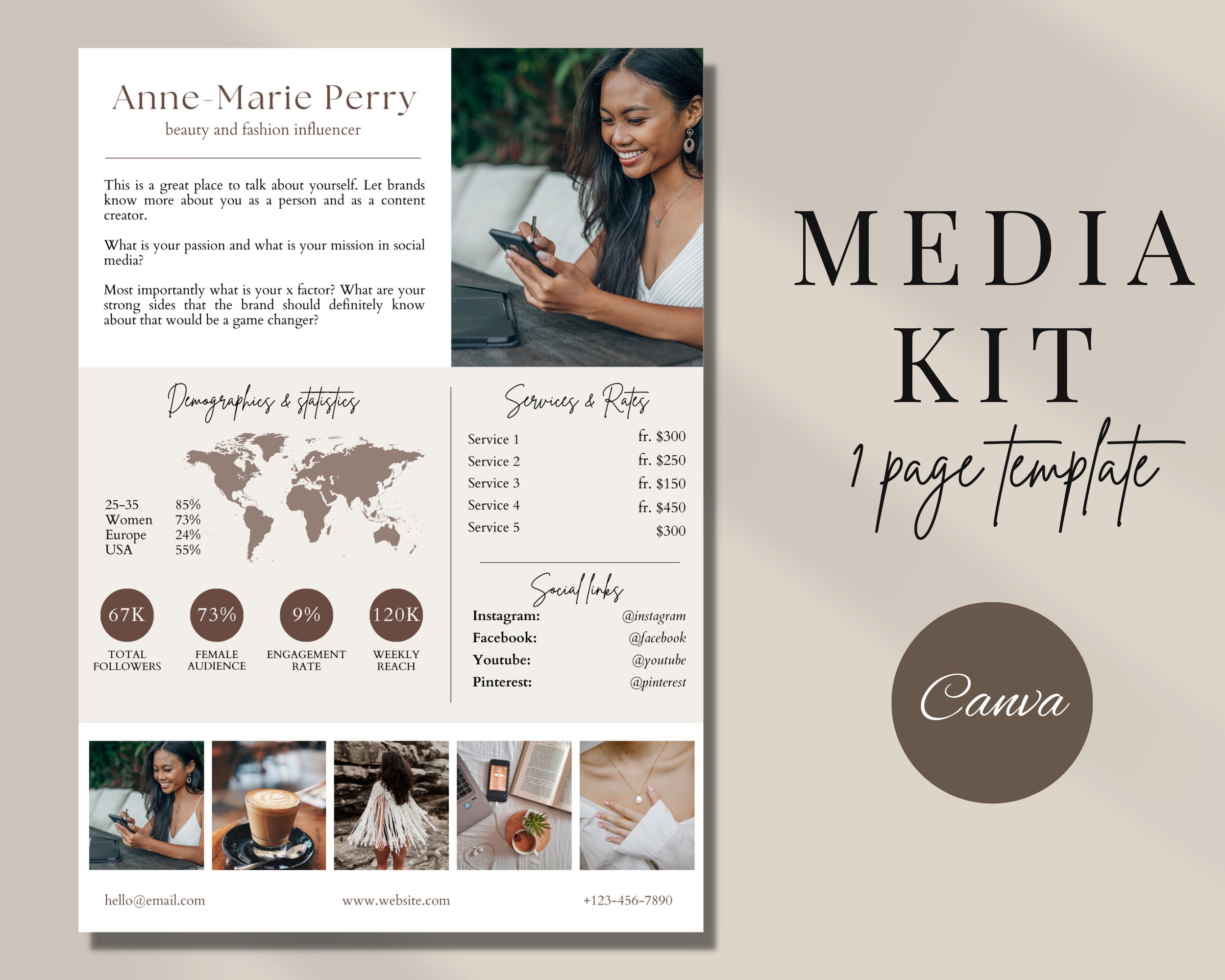 Editable Media Kit Template| Media Kit| UGC Portfolio| Social Resume ...