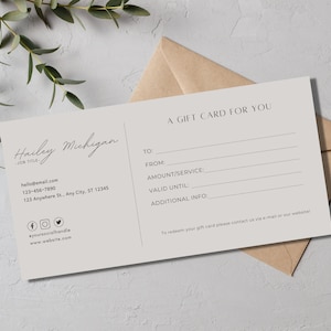 Gift Card Template Beige Business Gift Certificate Template Beige ...