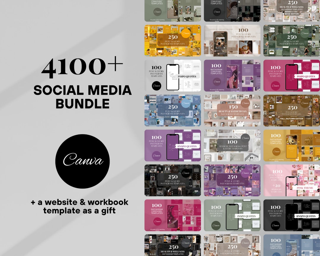 Social Media Template Bundle Modern Instagram Template Bundle Marketing ...