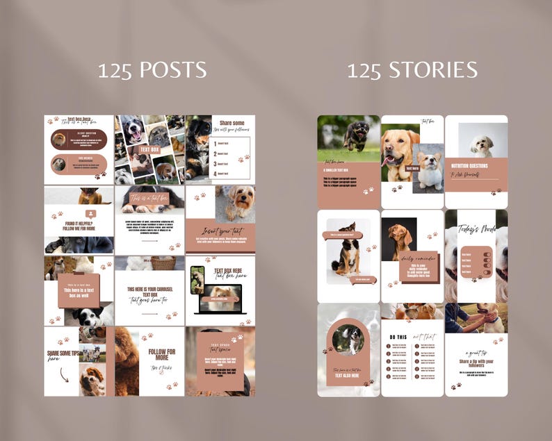 Pet Instagram Templates Brown Dog Social Media Dog Salon Instagram Dog ...