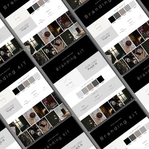 Brand Kit Template | Black Brand Board Template | Pre-made Branding Kit ...