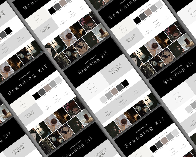 Brand Kit Template Black Brand Board Template Pre-made Branding Kit ...